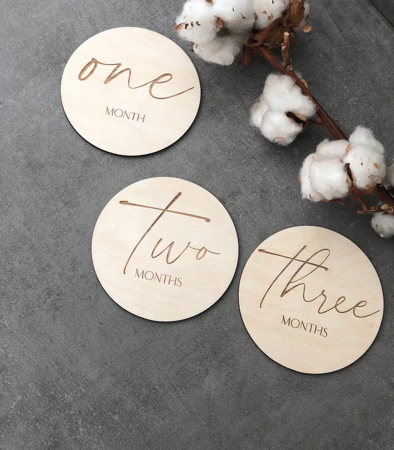 Baby Milestone Cards Wooden Milestone Signs Monthly Photos - Etsy