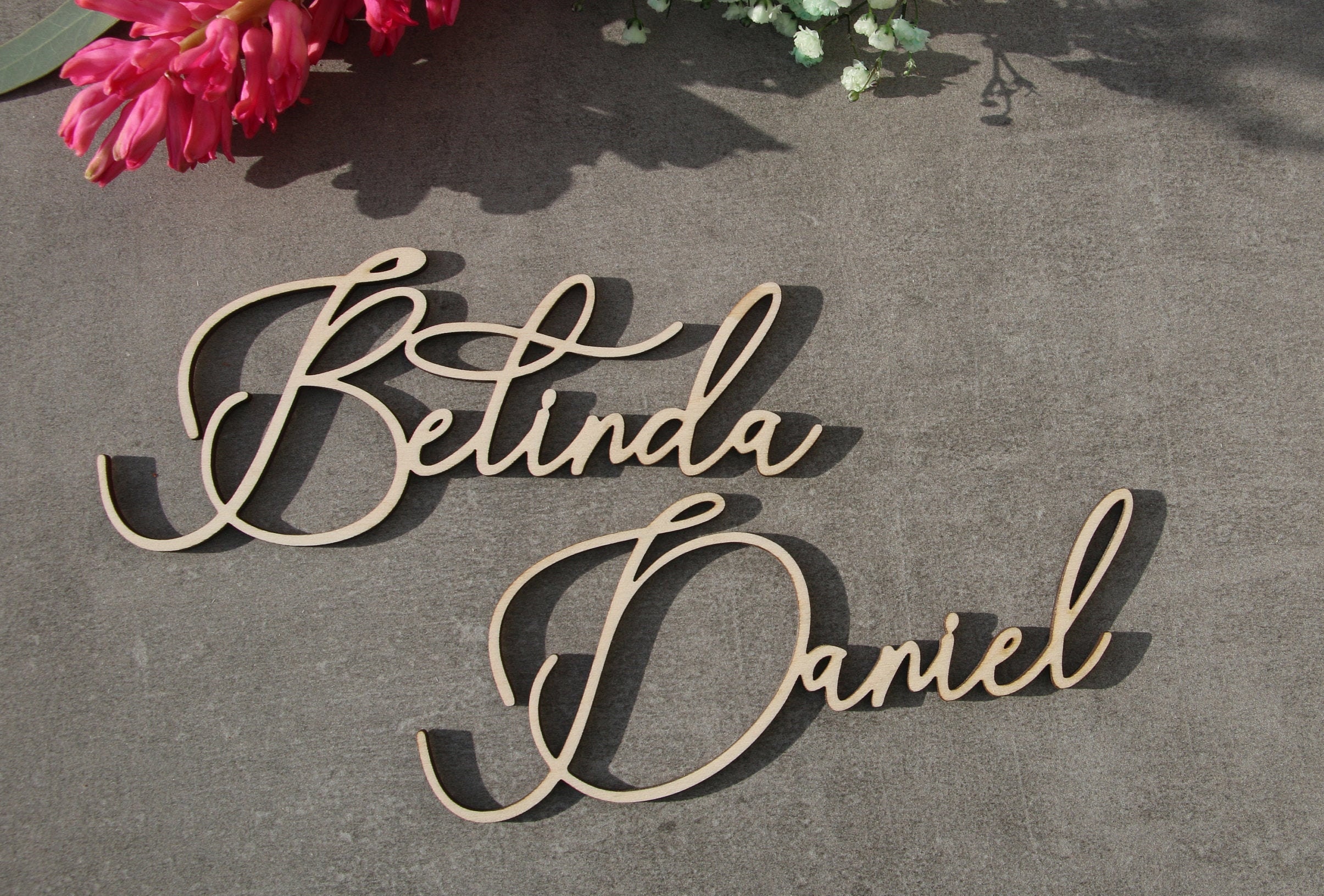 Laser Cut Wood Names Custom Laser Cut Name Signs Wedding Place Cards ...