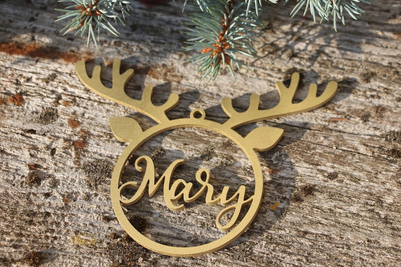 Reindeer Christmas Ornament Reindeer Christmas Decor Wood Reindeer ...