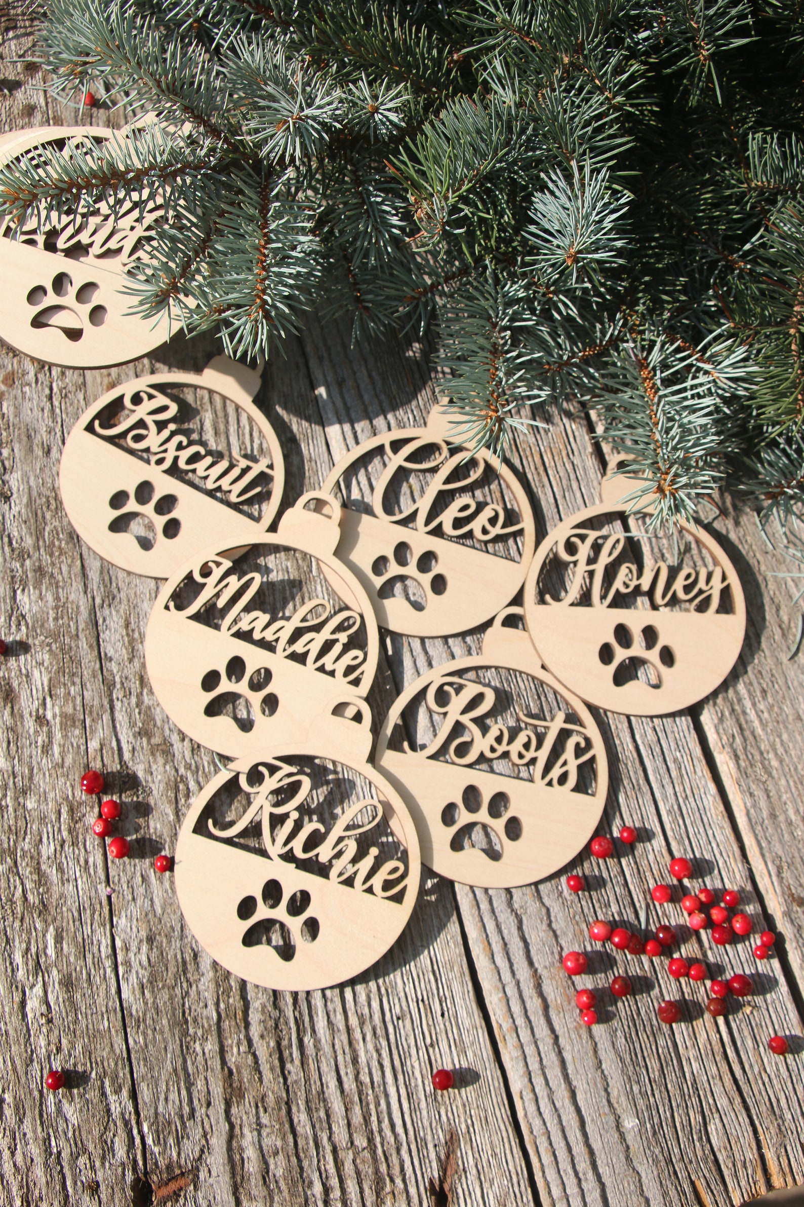 Personalized Dog Ornament Dog Paw Print Ornament 2021 Wooden - Etsy