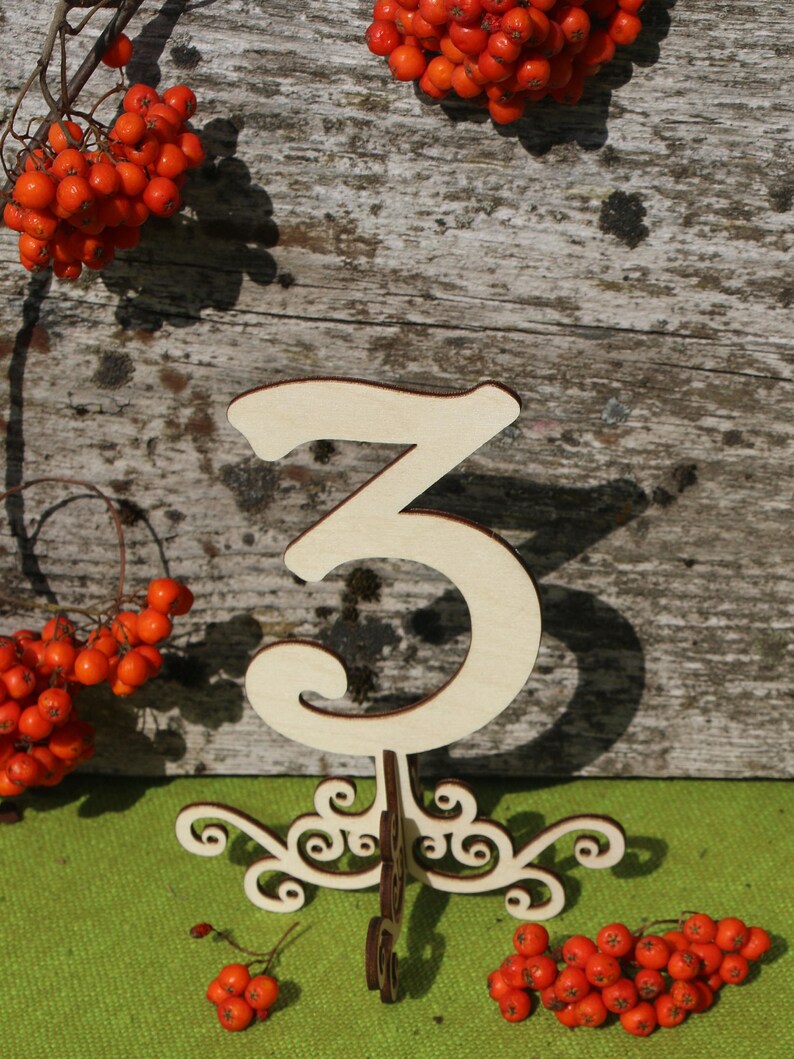 Free Standing Wedding Table Numbers /wooden Table Numbers Names/free ...