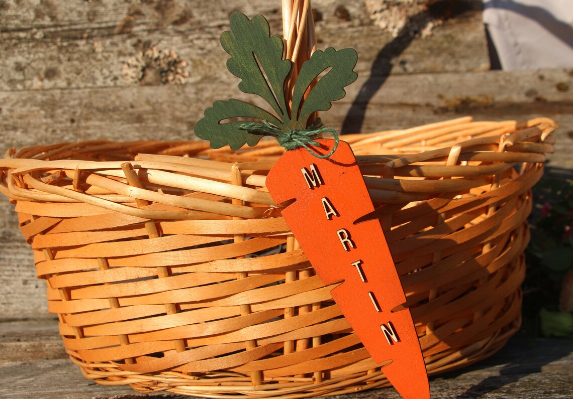 Carrot Tags Easter Basket Tag Carrot Personalized Easter Name Tags ...
