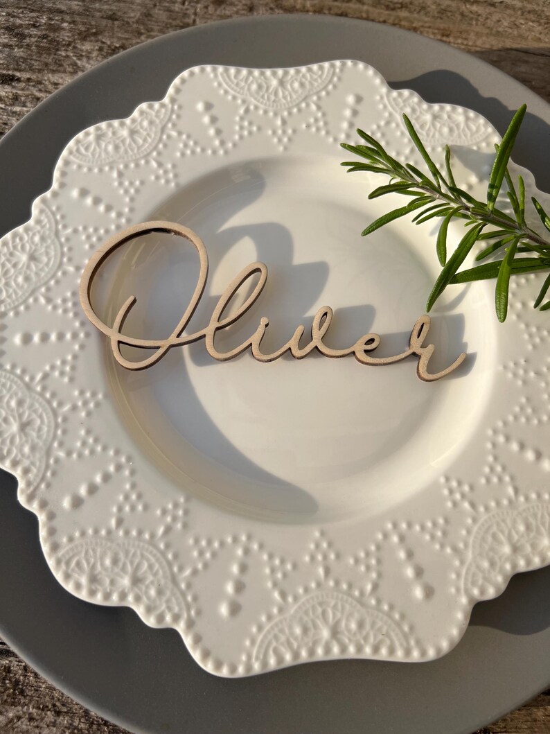 Laser Cut Wood Names Custom Laser Cut Name Signs Wedding Place Cards ...