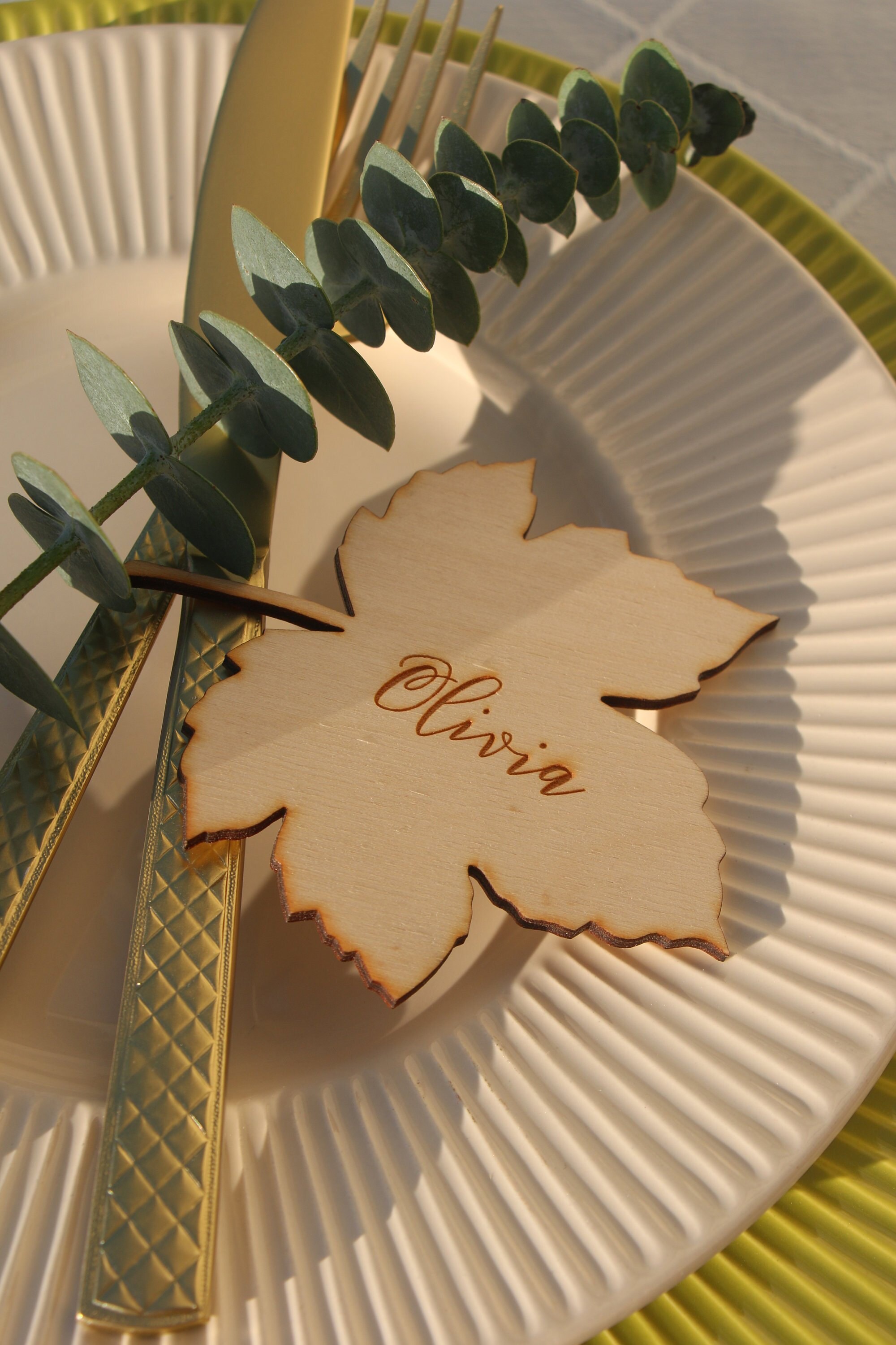 Laser Cut Leaf Place Cards Autumn Wedding Place Cards Maple - Etsy