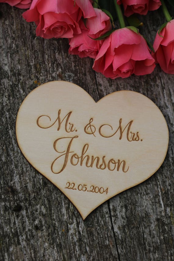 Boda De Corazón De Madera Madera Personalizada Con Forma De Corazón