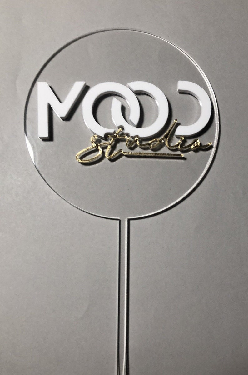 Laser Cut 3D Gold Logo Cake Topper/custom Wedding Cake - Etsy Finland