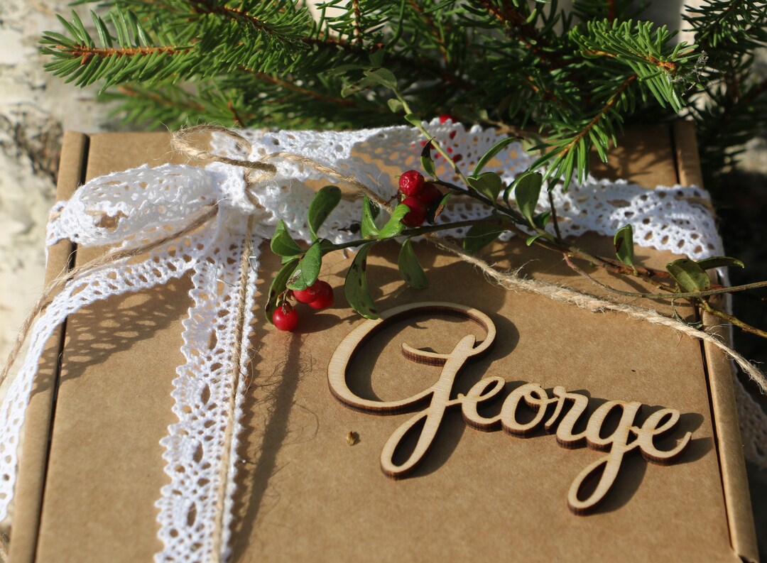 Laser Cut Wood Custom Gift Tag/gift Decor/laser Cutted Wood Name/custom ...