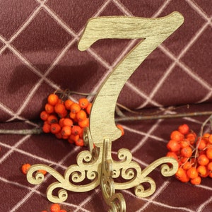 GOLD Wedding Table Numbers /rustic Table Numbers/wooden Numbers1-5/free ...