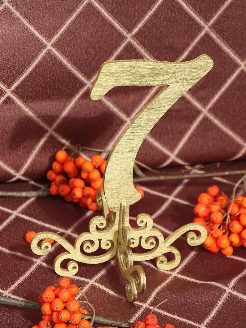 GOLD Wedding Table Numbers /rustic Table Numbers/wooden Numbers1-5/free ...