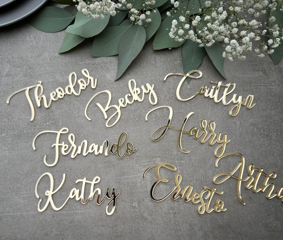 Laser Cut Wood Names Custom Laser Cut Name Signs Wedding Place Cards ...