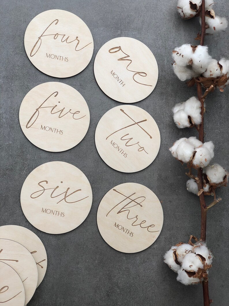 Baby Milestone Cards Wooden Milestone Signs Monthly Photos - Etsy