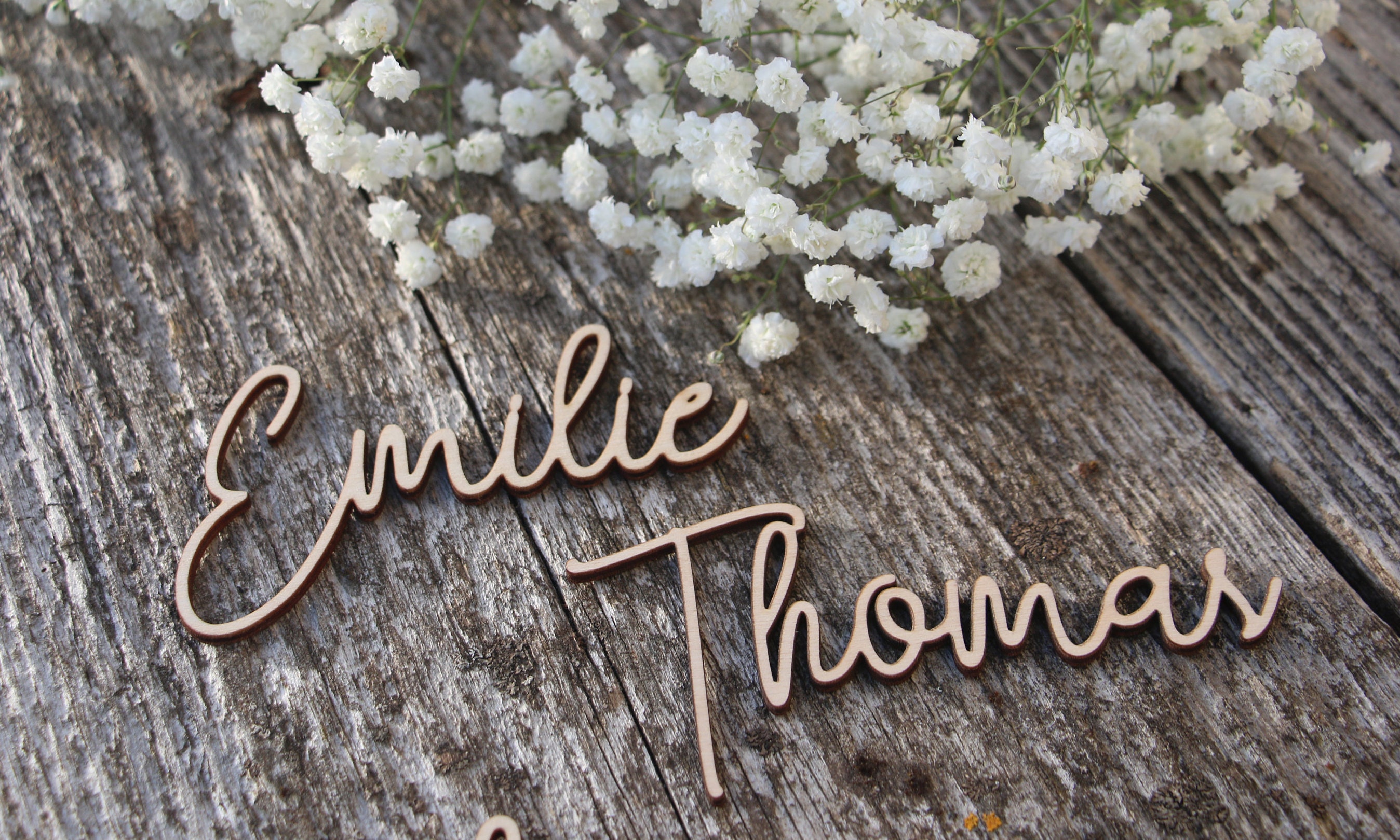 Laser Cut Wood Names Custom Laser Cut Name Signs Wedding Place Cards ...