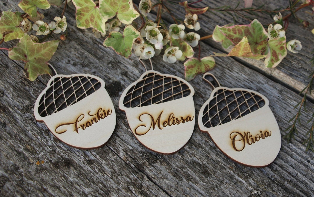Laser Cut Acorn Place Cards Autumn Wedding Place Cards Acorn Place ...
