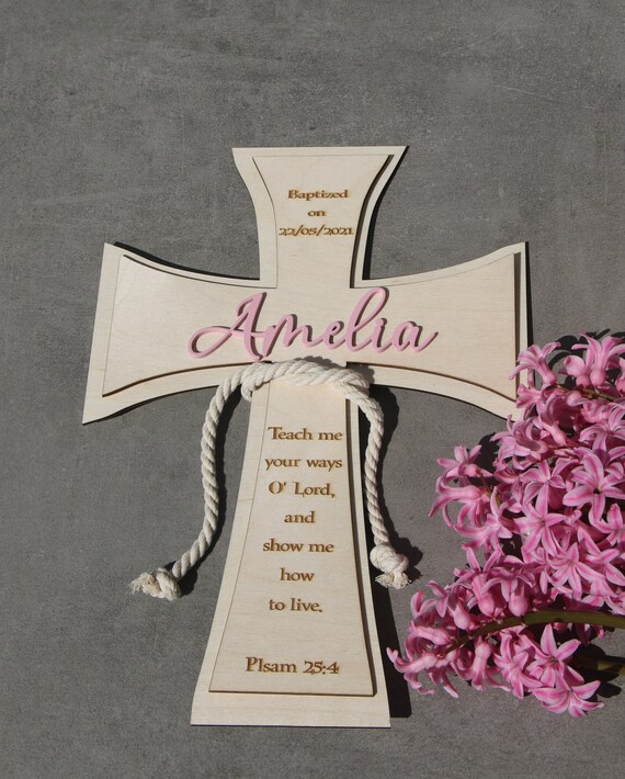 Cruz De Bautizo Personalizada Llavero De Acrílico Personalizado Con
