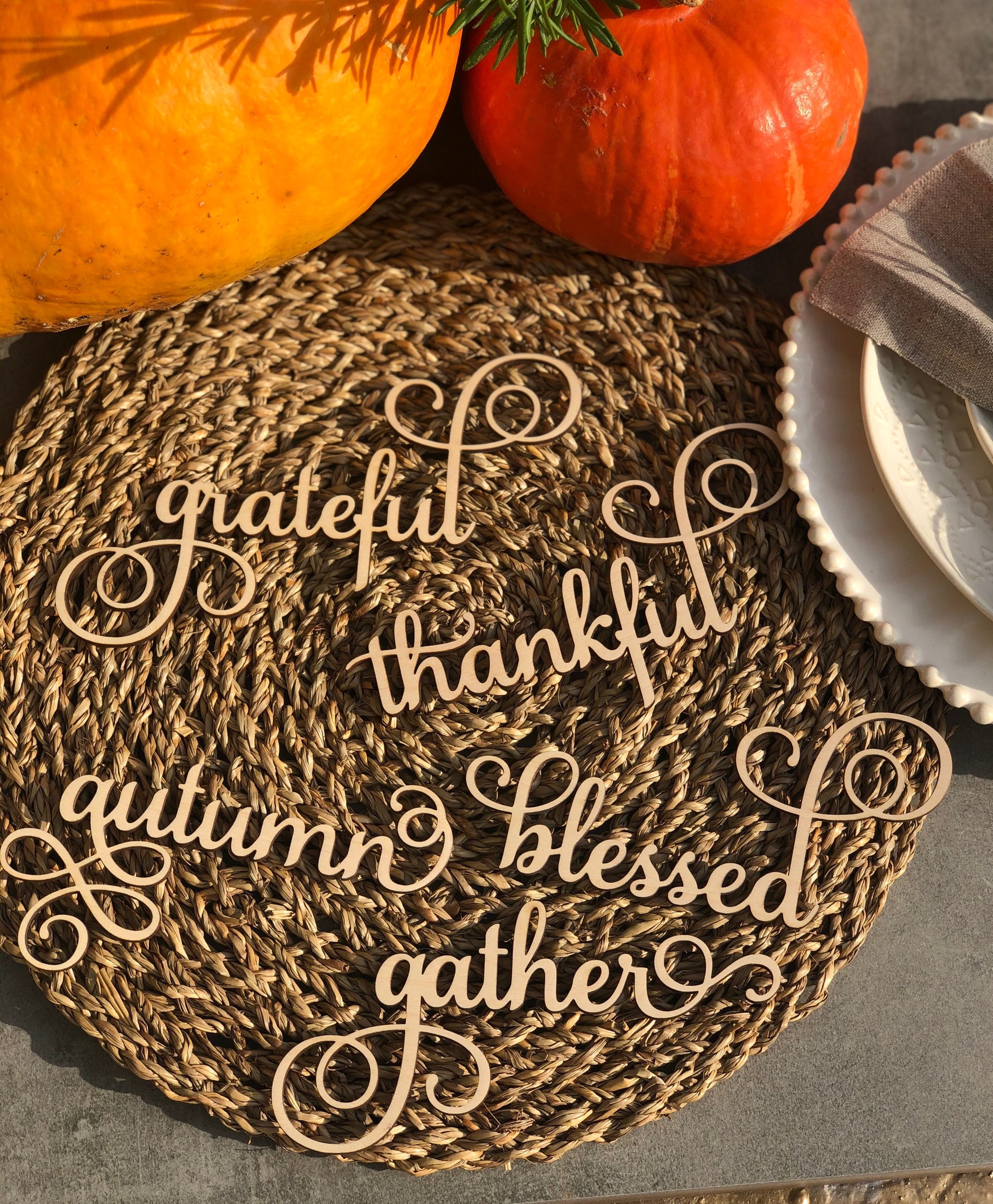 Custom Laser Cut Thanksgiving Place Cards: Acrylic or Birch - Etsy