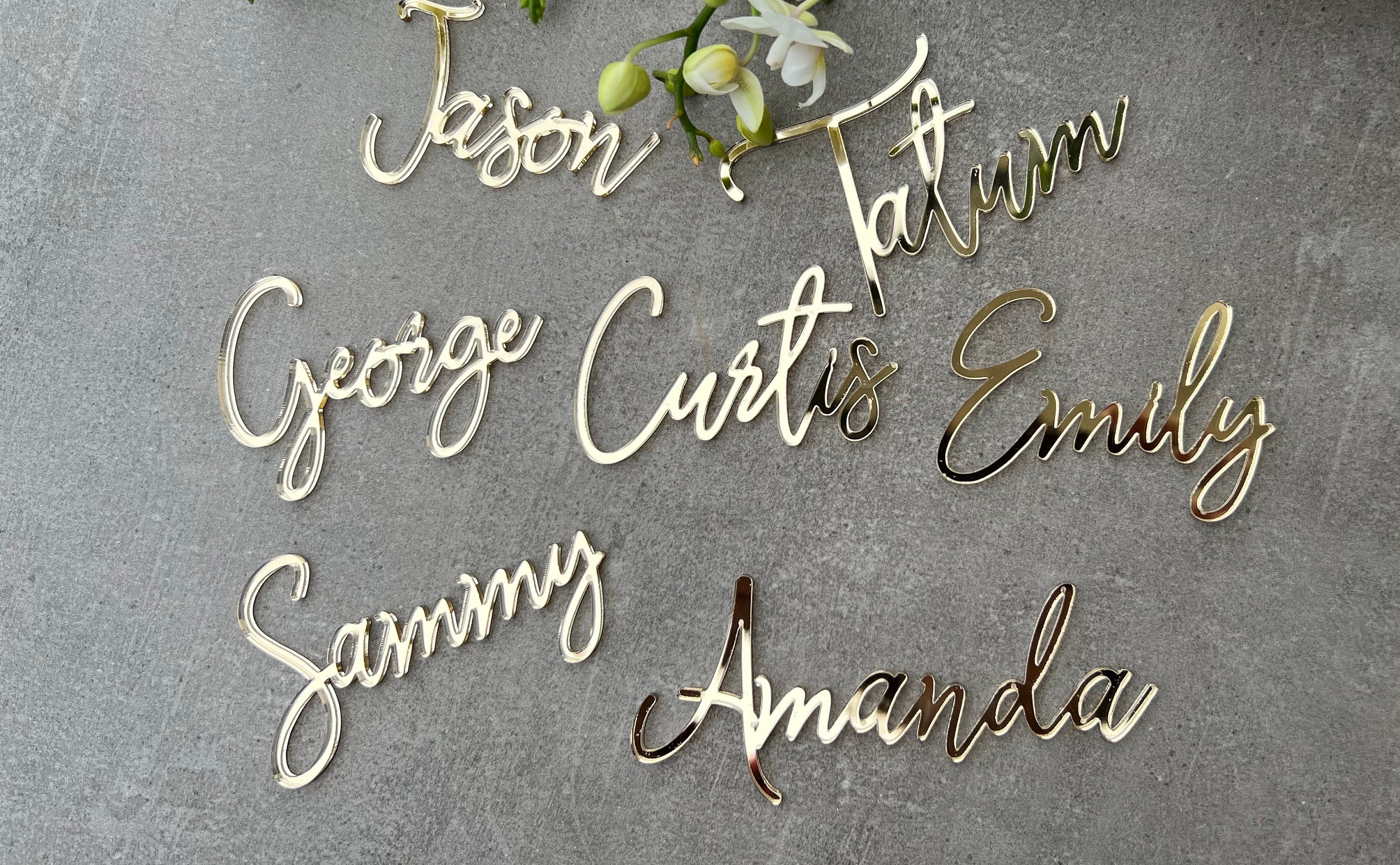 Laser Cut Wood Names Custom Laser Cut Name Signs Wedding Place Cards ...