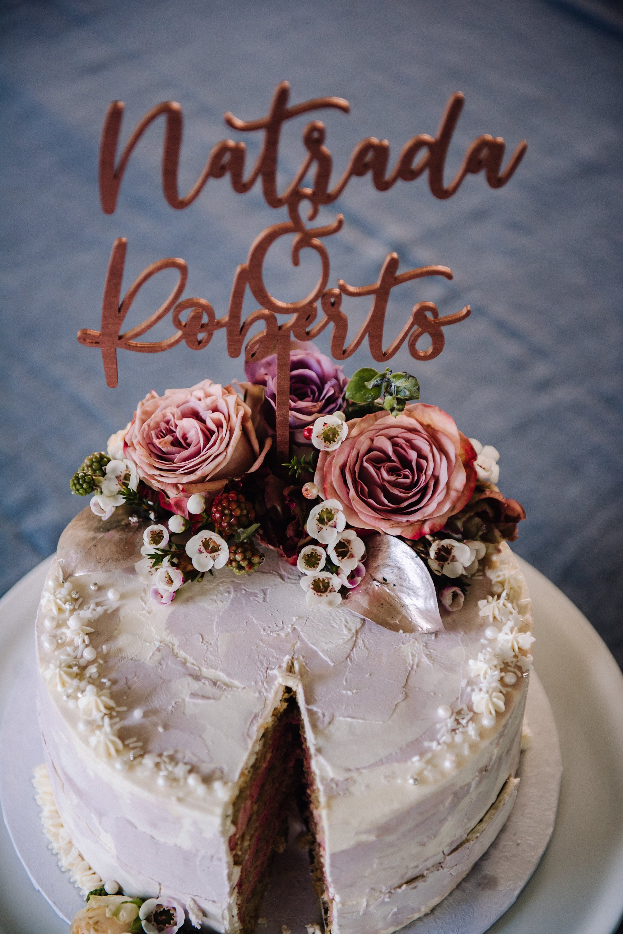 Laser Cut Rose Gold Wedding Cake Topper/custom Wedding Cake - Etsy Canada