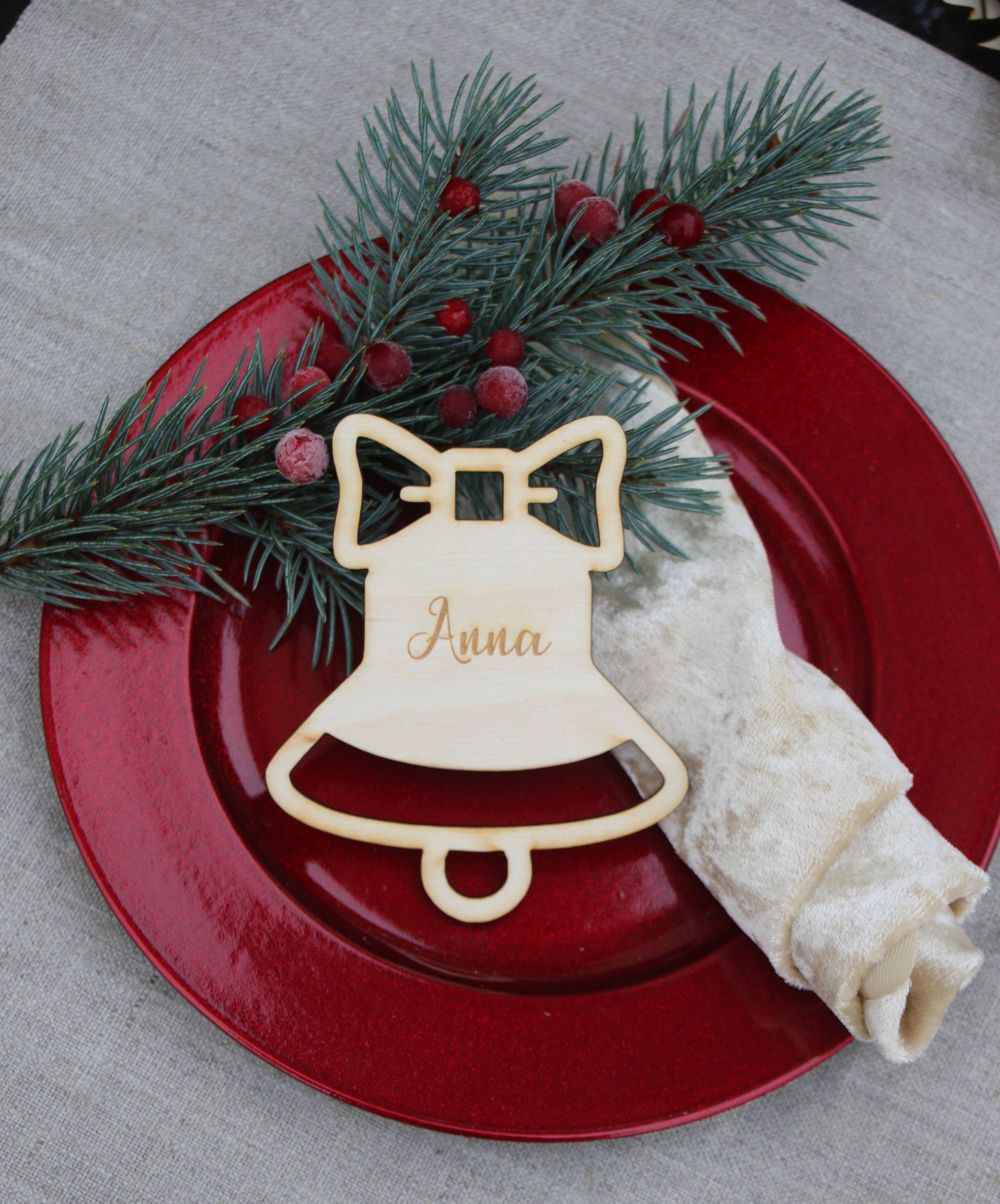 Custom Laser Cut Wood Bell Gift Tag/christmas Bell Gift Tag - Etsy