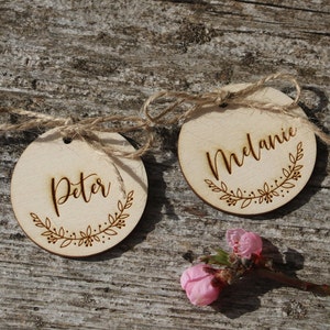 Custom Engraved Round Tags,personalized Wooden Tags,wood Heart,heart ...