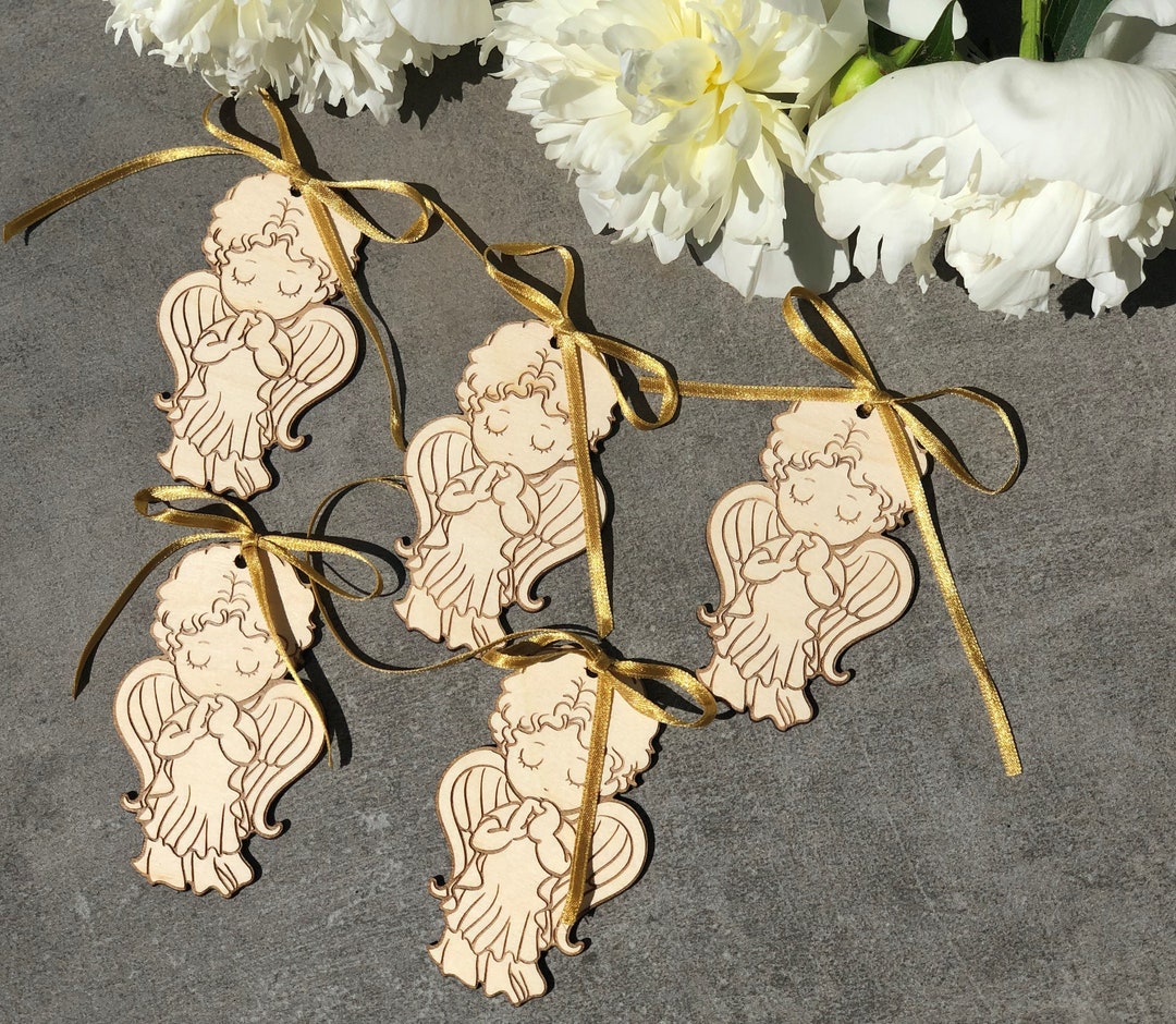 Personalized Angel Favor Tags: Baptism, First Communion - Etsy
