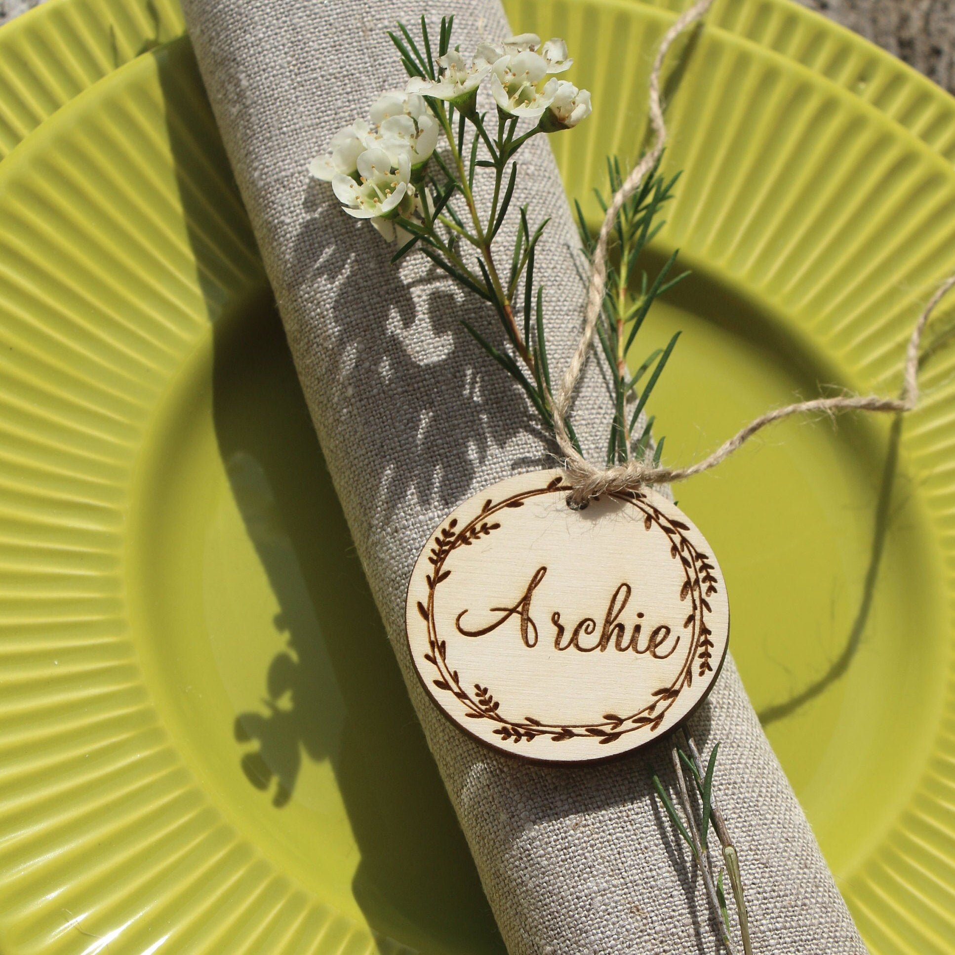 WOOD Place Tagswedding Place Cardsrustic Wooden Name | Etsy