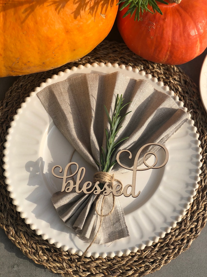 Custom Laser Cut Thanksgiving Place Cards: Acrylic or Birch - Etsy