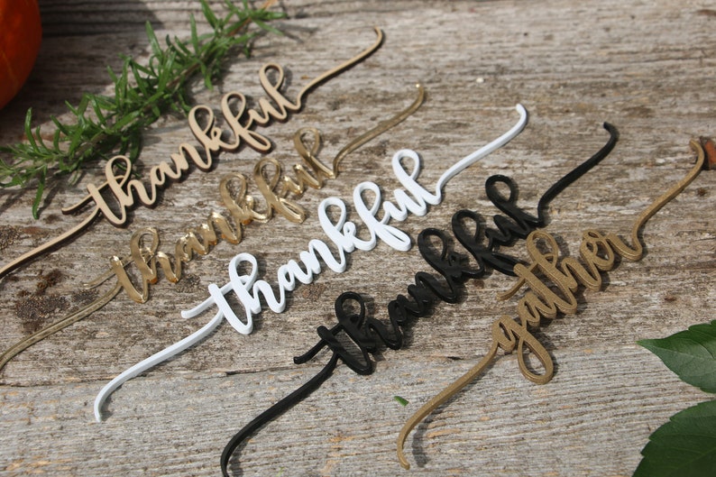 Custom Laser Cut Thanksgiving Place Cards: Acrylic or Birch - Etsy