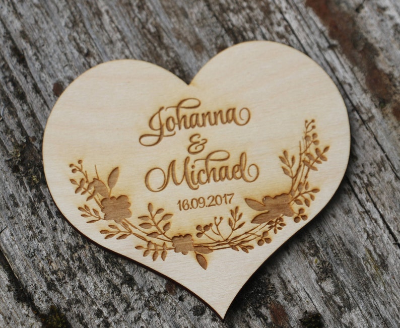Personalized WOOD Wedding Heart/engraved Wedding Heart /laser - Etsy