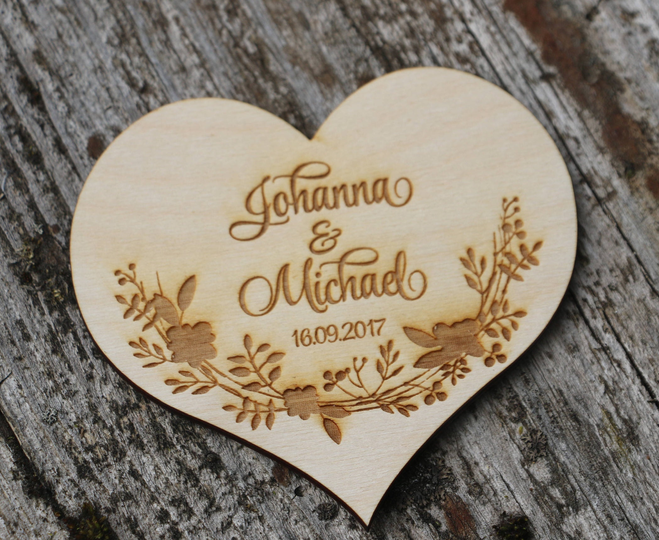 Personalized WOOD Wedding Heart/engraved Wedding Heart /laser - Etsy