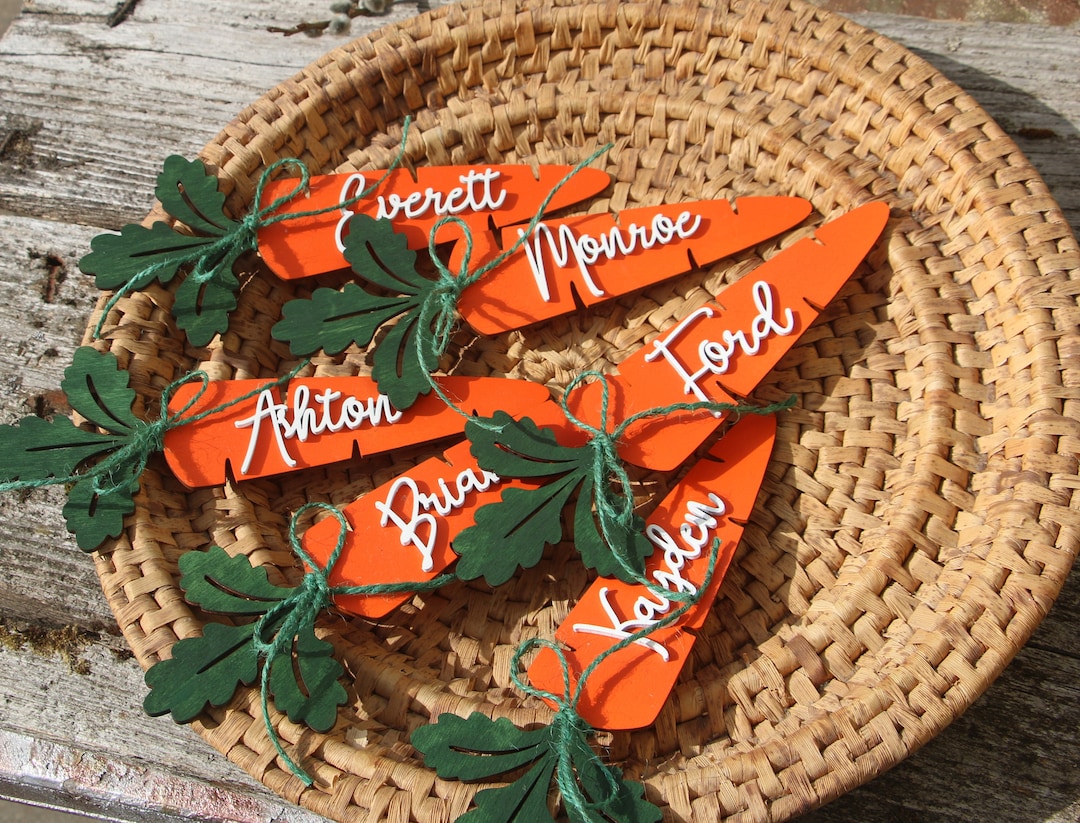 Carrot Tags Easter Basket Tag Carrot Personalized Easter Name Tags ...