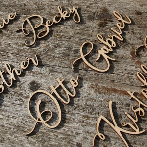 Laser Cut Wood Names Custom Laser Cut Name Signs Wedding Place Cards ...