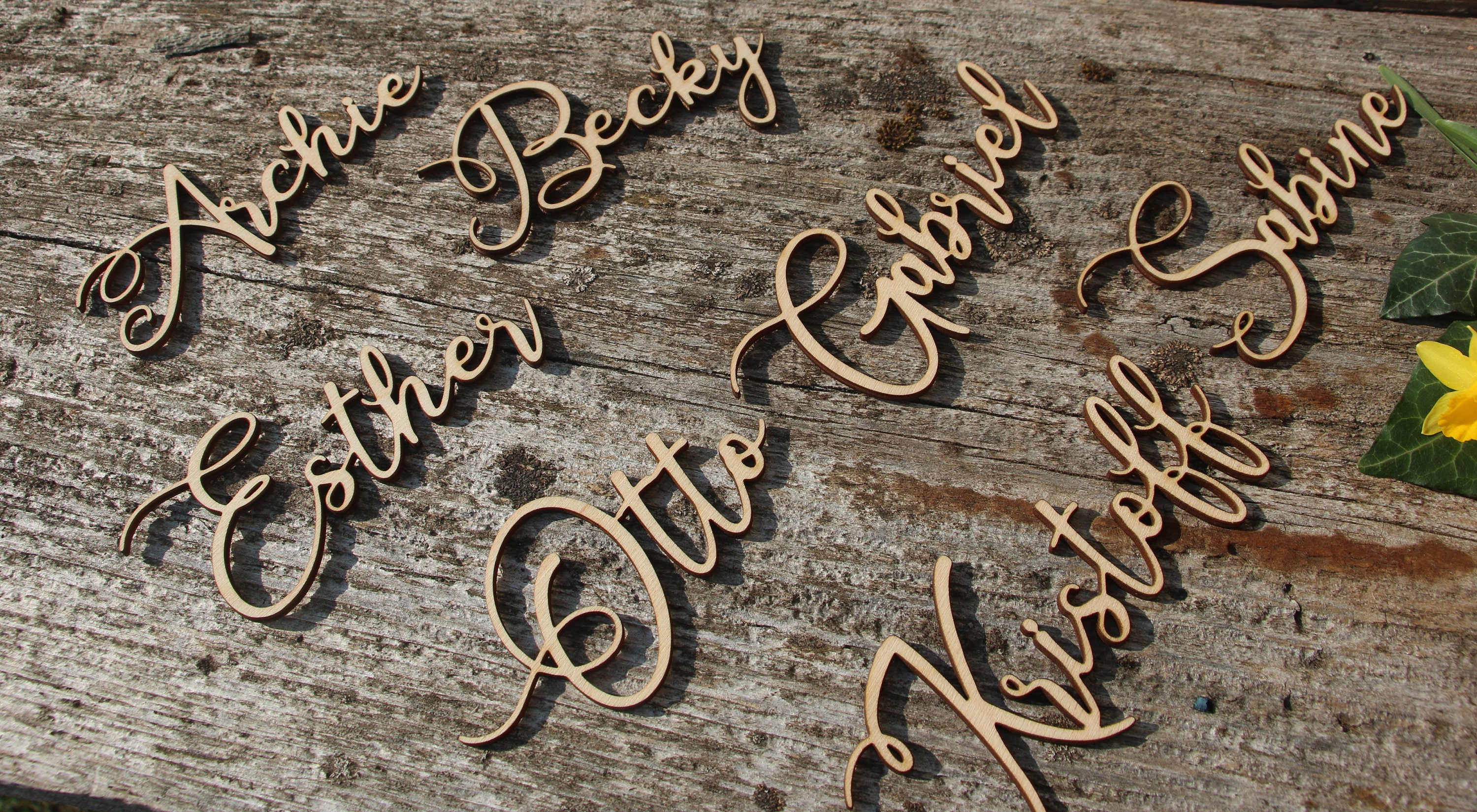 Laser cut wood names Custom Laser cut Name Signs Wedding | Etsy