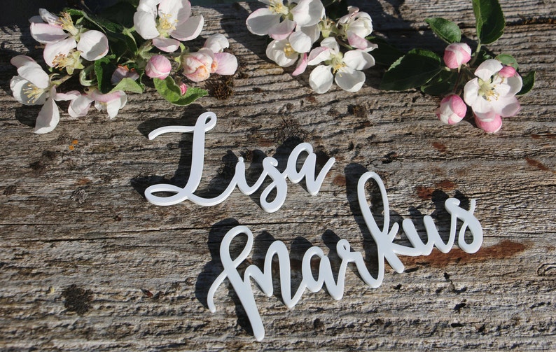 Laser Cut White Names Custom Laser Cut Name Signs Wedding - Etsy
