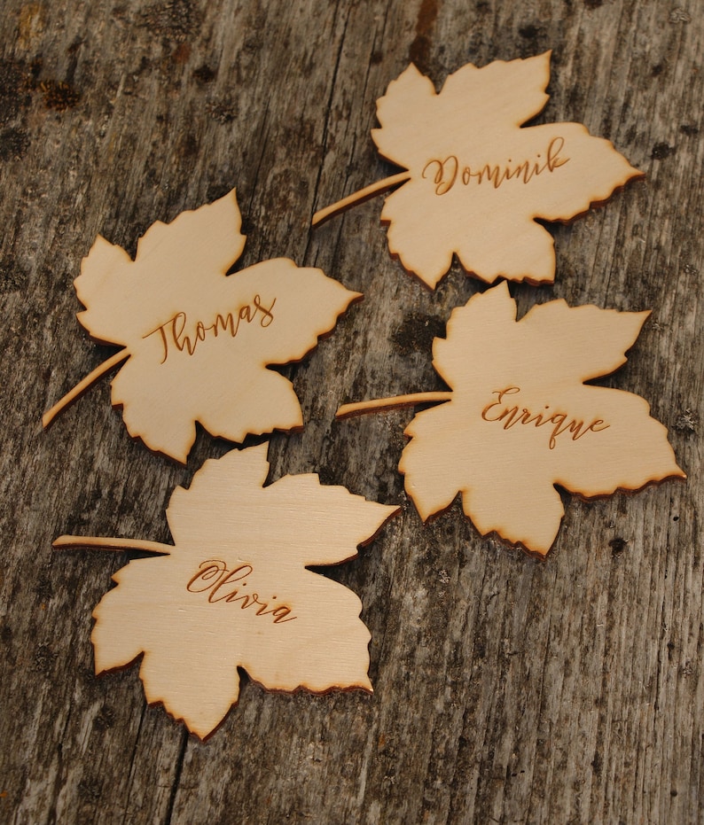 100 Laser Cut leaf place cards Autumn wedding place cards | Etsy
