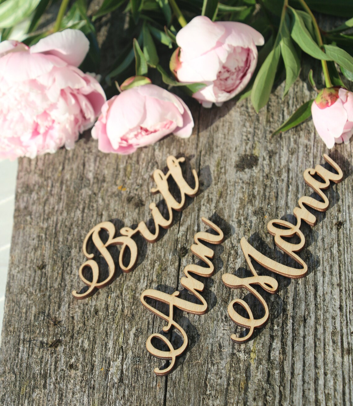 Laser Cut Wood Names Custom Laser Cut Name Signs Wedding Place Cards ...