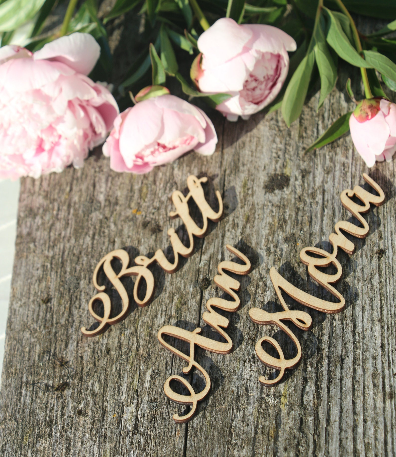 Laser Cut Wood Names Custom Laser Cut Name Signs Wedding Place Cards ...