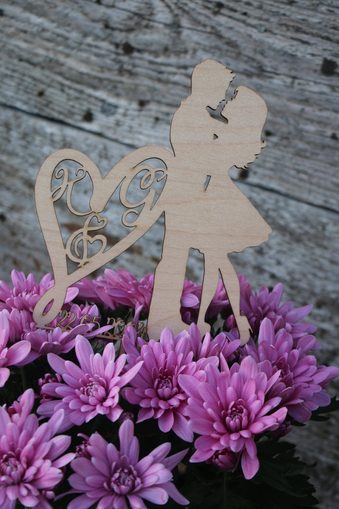 Laser Cut Wood Wedding Cake Topper/personalized Wedding Cake Topper ...