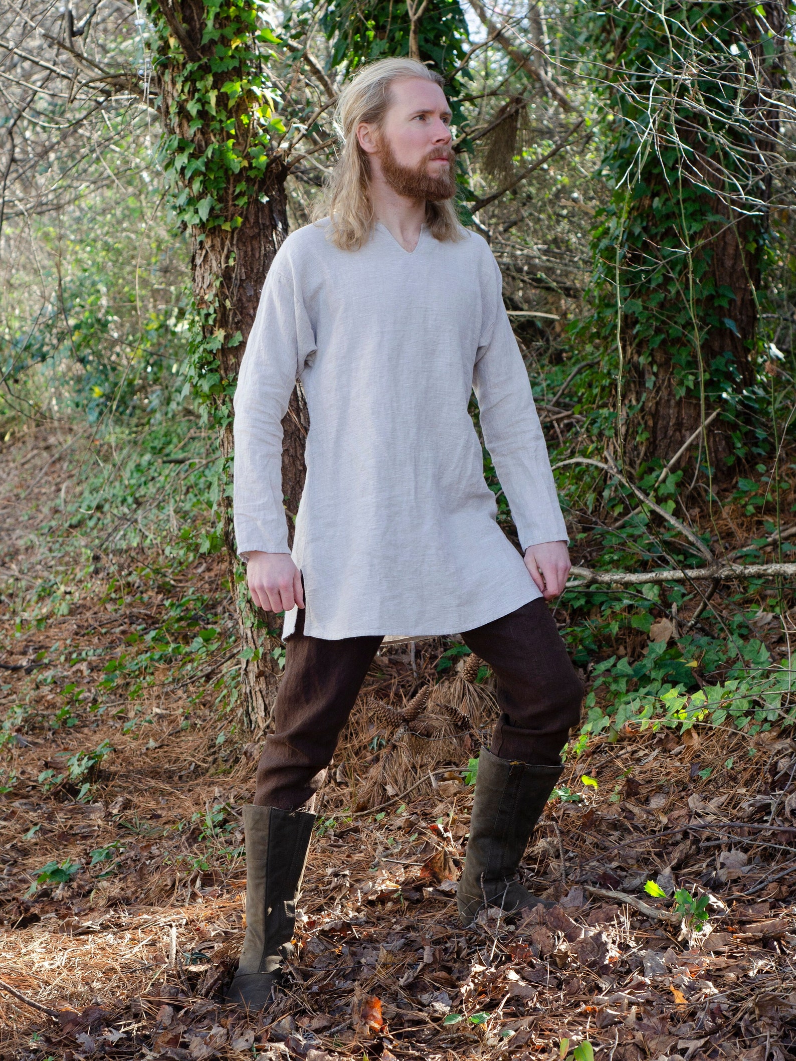 Natural Linen Viking Undertunic Lightweight - Etsy
