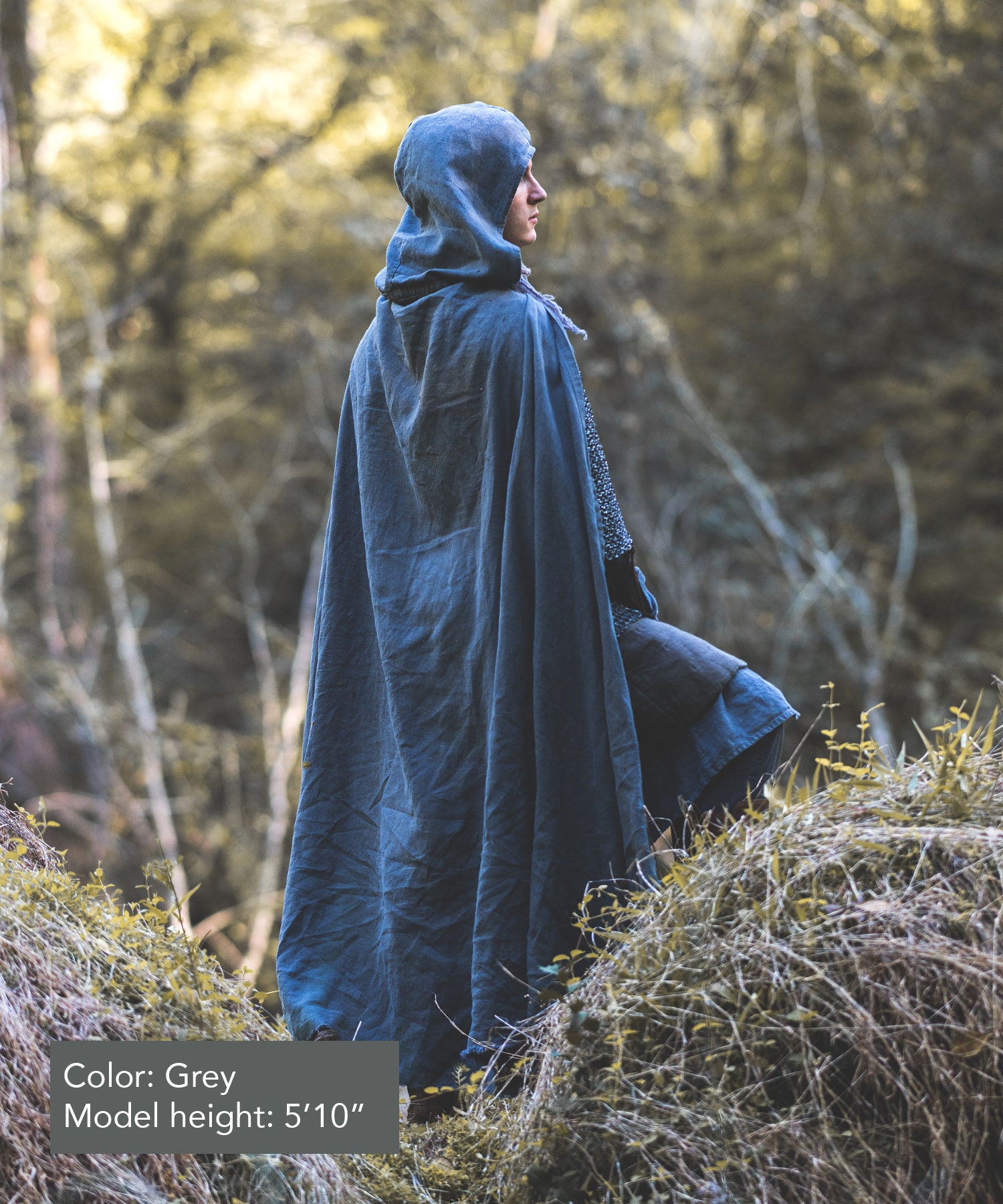 Medieval Ranger Cloak Linen 6 Color Choices | Etsy