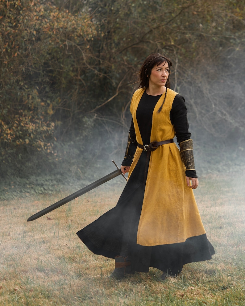 Open-front Medieval Linen Overdress - Etsy