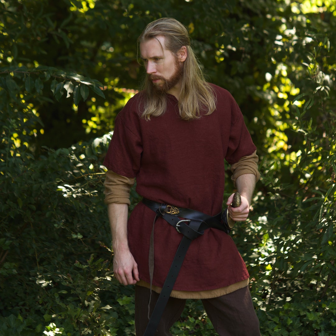Short Sleeve Linen Viking Tunic - Etsy