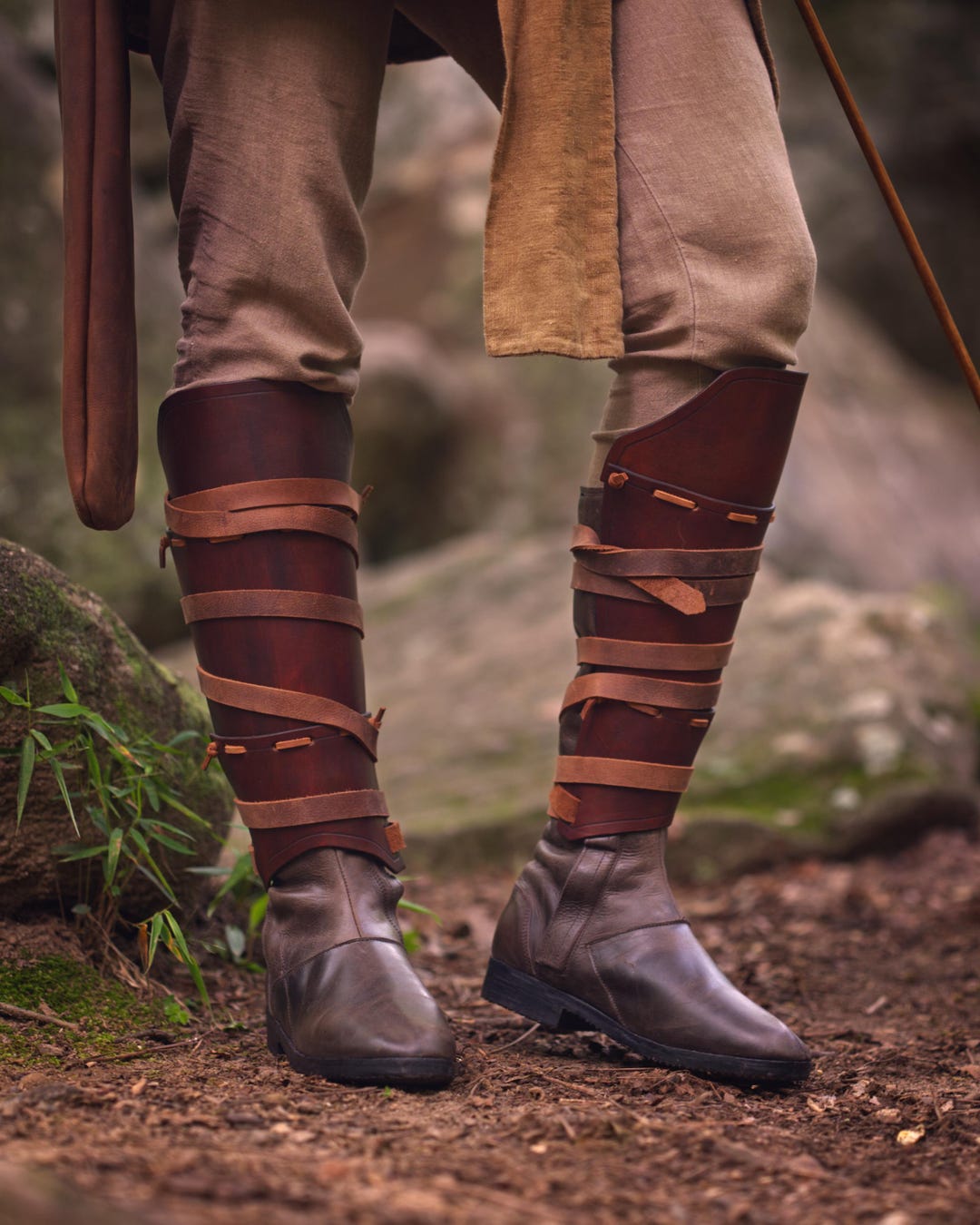 Wrap Greaves - Medieval Leather Leg Armor - Etsy