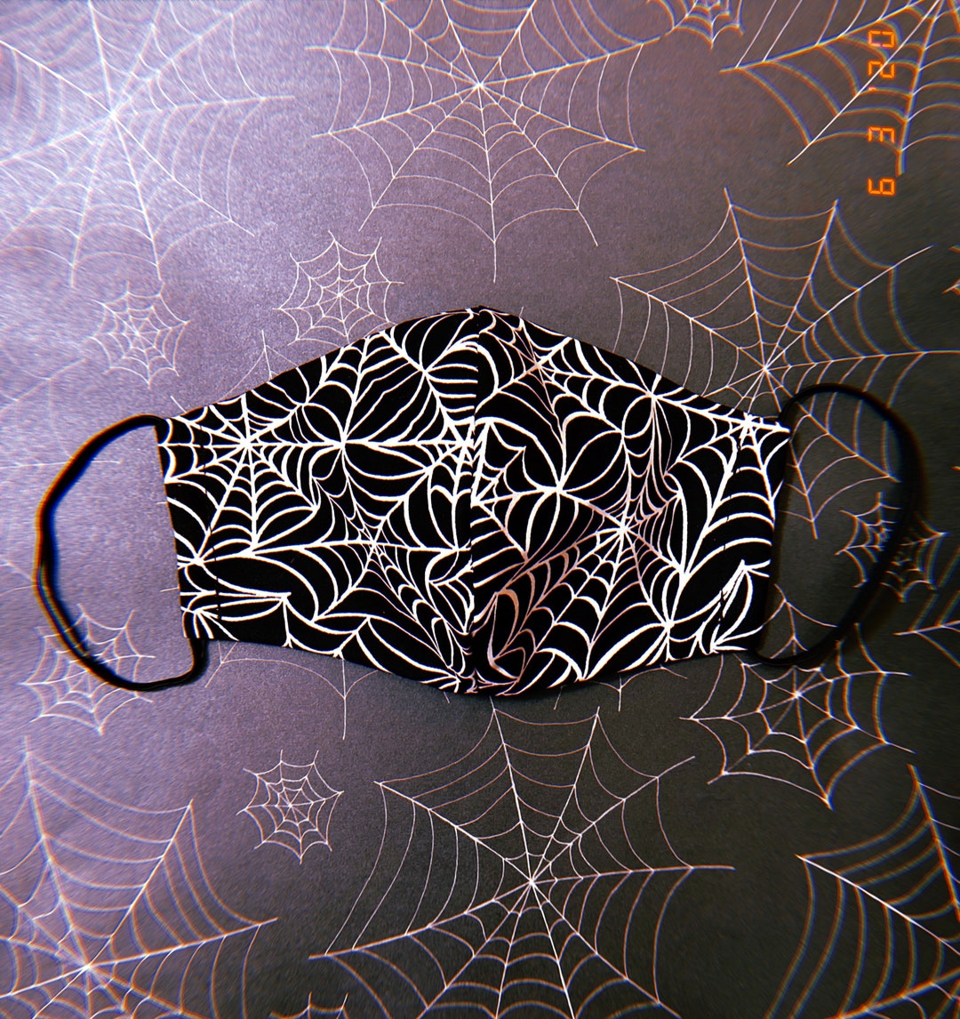 Spider Web Fitted Face Mask - Etsy