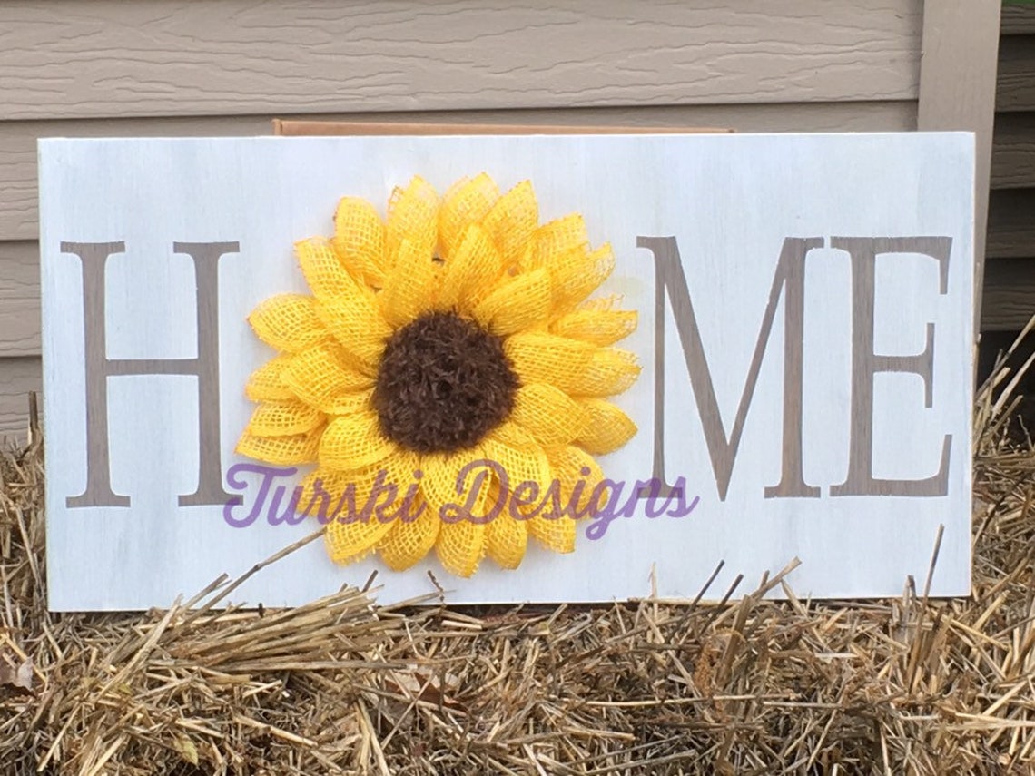 Sunflower Wreath Sunflower Sign Home Sign Home Sign With | Etsy