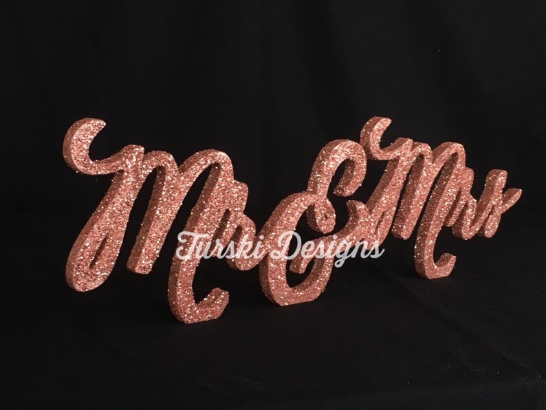 M. et Mme Tabletop signe M. Mme Signe Rose Gold | Etsy