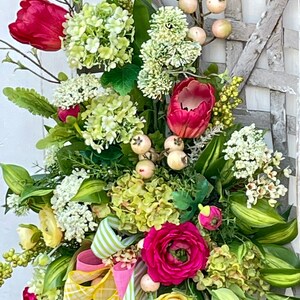 Tobacco Basket Floral Decor, Summer Wreath, Tabasco Basket Wall Decor ...