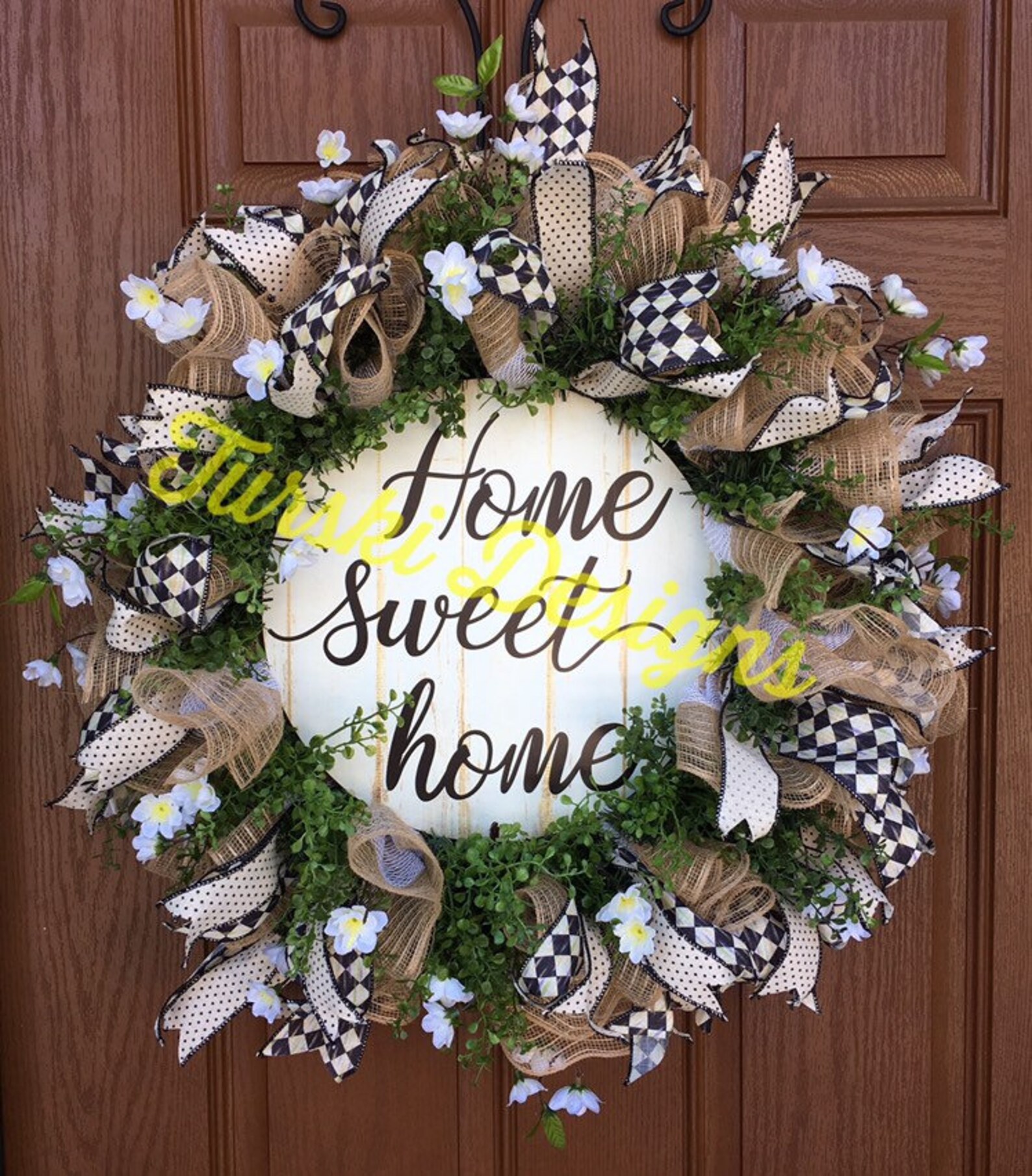 Home Sweet Home Wreath Spring Wreath Rustic Wreath Spring | Etsy