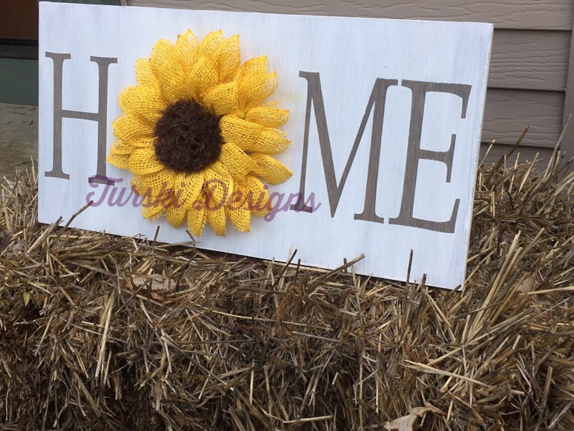 Sunflower Wreath Sunflower Sign Home Sign Home Sign With | Etsy