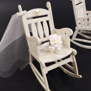 Wedding Cake Topper, Rocking Chairs Cake Topper, Winter Theme Cake ...