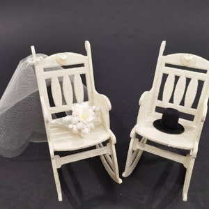 Wedding Cake Topper, Rocking Chairs Cake Topper, Winter Theme Cake ...
